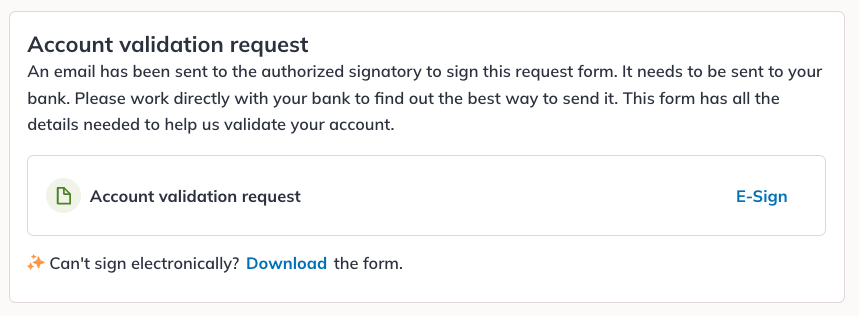 Complete account verification and account validation request ...