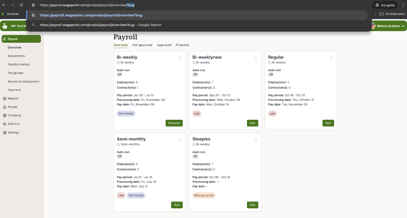 Report a bug – Wagepoint 2.0 Knowledge Base